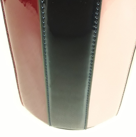 Bags | Barrel Studded Flapper Purse Red Pink Black Nwt | Poshmark